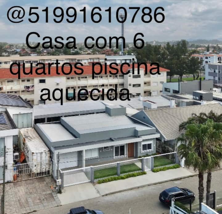 Casa Centro De Atlântida 6 Quartos Com Piscina 20p - Brasil