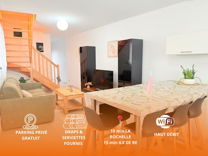 Maison Trio, Parking Privé Gratuit, Wifi, Tvsmart - La Rochelle