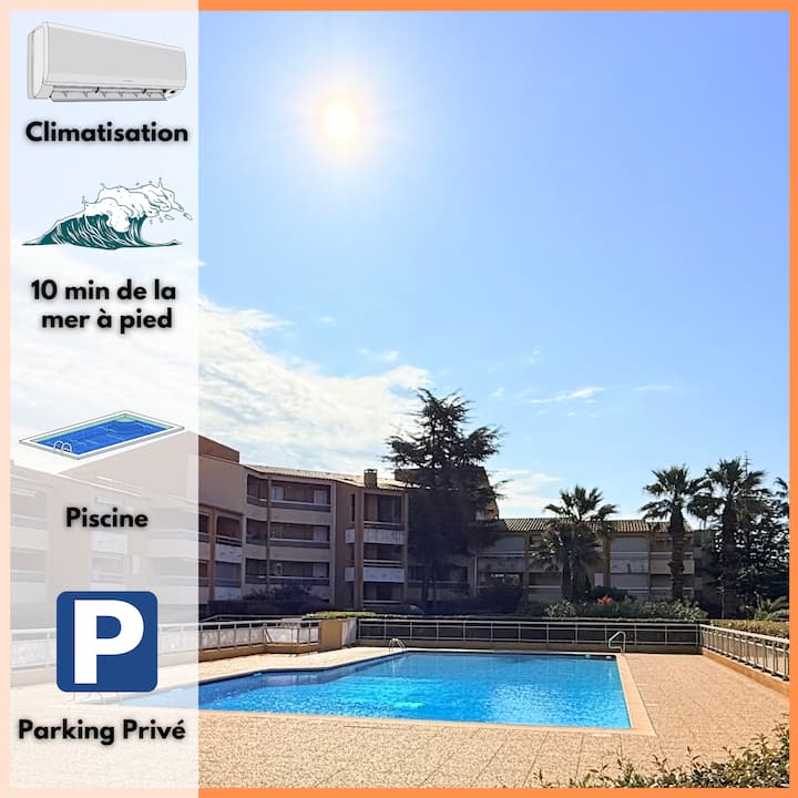 Magnifique T2 Piscine & Clim – Balcon Et Parking - Le Lavandou