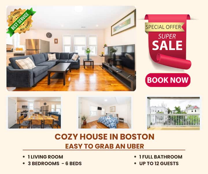30/3 - 3br Boston |Cozy Apt Near Franklin Park Zoo - Dorchester, MA