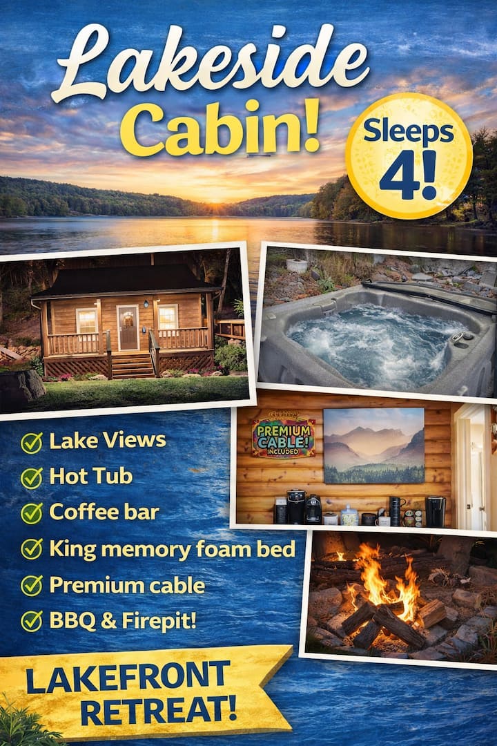 Closest Cabin To Lake W/hot Tub/king Bed/fire Pit! - Pocono Mountains, PA