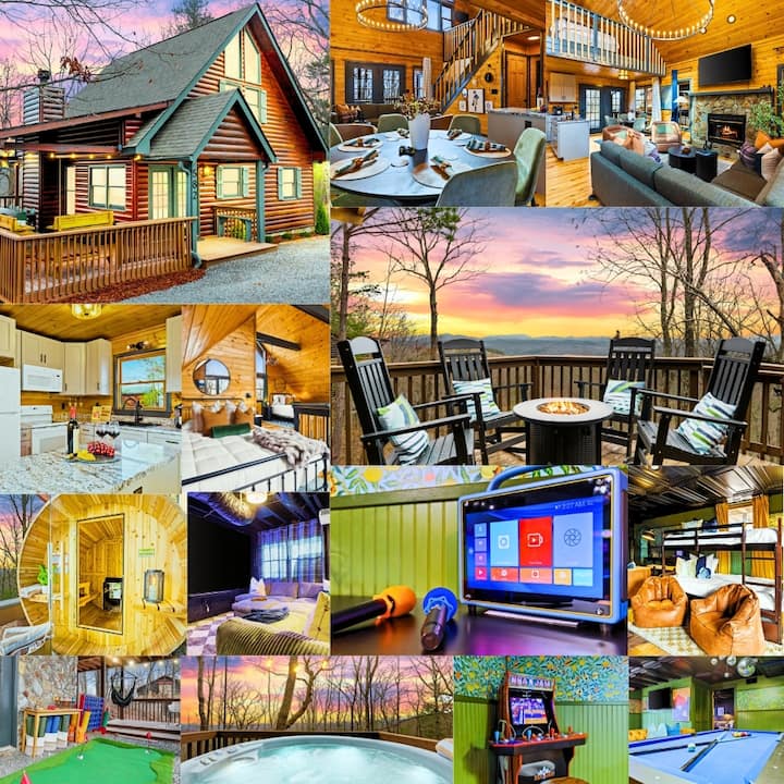 Fox&fir |Sauna•hot Tub•pets•views•arcade•theatre - Blue Ridge, GA