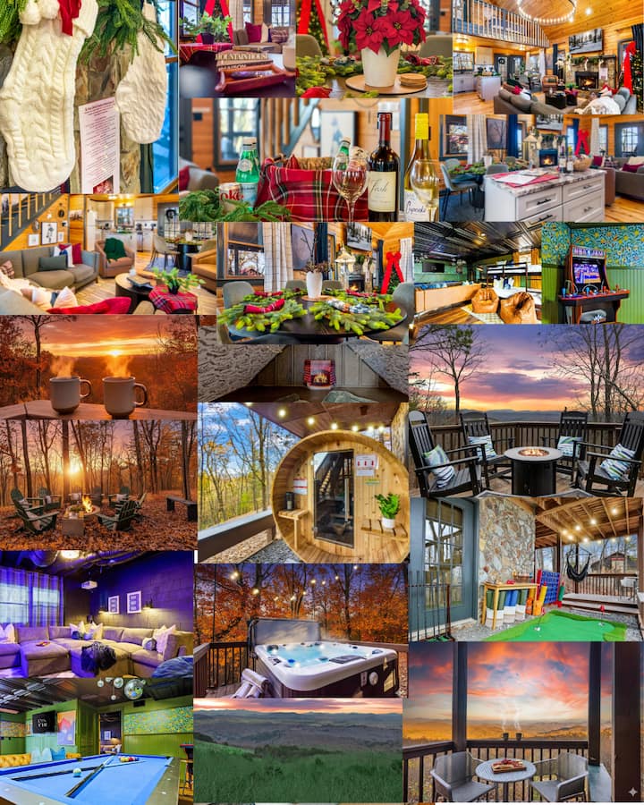 Fox&fir |Sauna•hot Tub•pets•views•arcade•theatre - Blue Ridge, GA