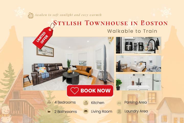 Bright & Modern 4br Townhouse• Easy Train Access - Norwood, MA