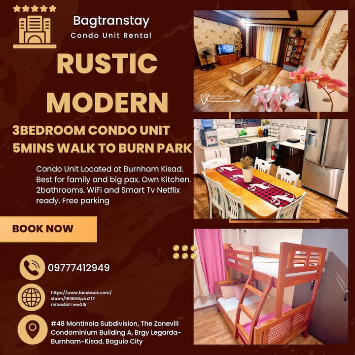 Rustic Modern 4bedroom Condo W/ 2 Bath And Balcony - Baguio