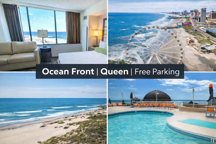 Ocean Front | Queen | Free Parking - Atlantic City, NJ