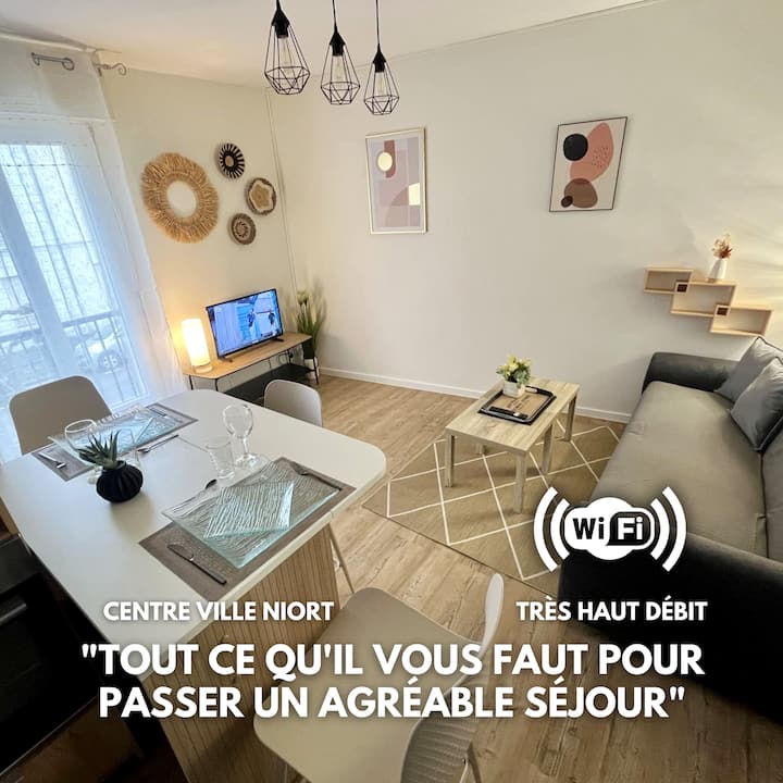 Appartement Moderne Confort Balcon Parking Et Wifi - Niort
