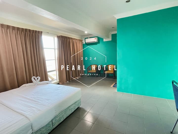 Pearl Hotel 海景落地窗1.8m床30㎡肥妈隔壁 独卫 华人房东 - Semporna