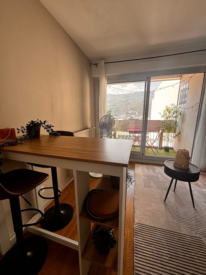 Studio 7e éTage, Balcon Cosy, Vue Sur Montagne - Grenoble