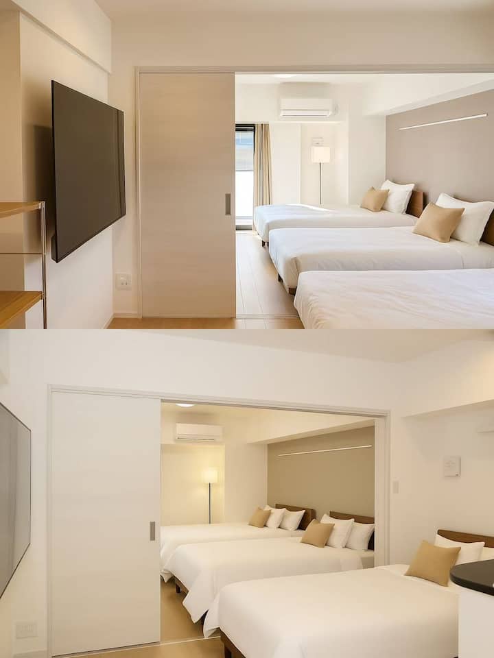 Isshuku-浅草801豪华三人间｜新建/房源约42平/市中心/交通便利/近浅草站/浅草寺8分钟 - Ueno