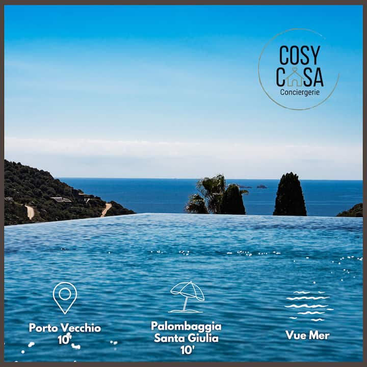 Villa Porra 100m², Pleine Nature, Piscine, Vue Mer - Porto-Vecchio