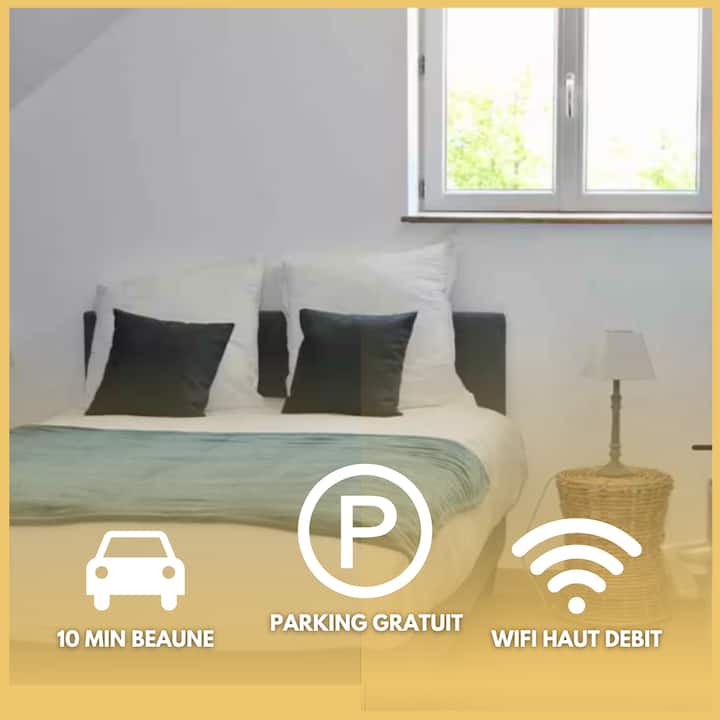 Chambre Moutarde - Parking - Wifi - 10 Min Beaune - Nuits-Saint-Georges