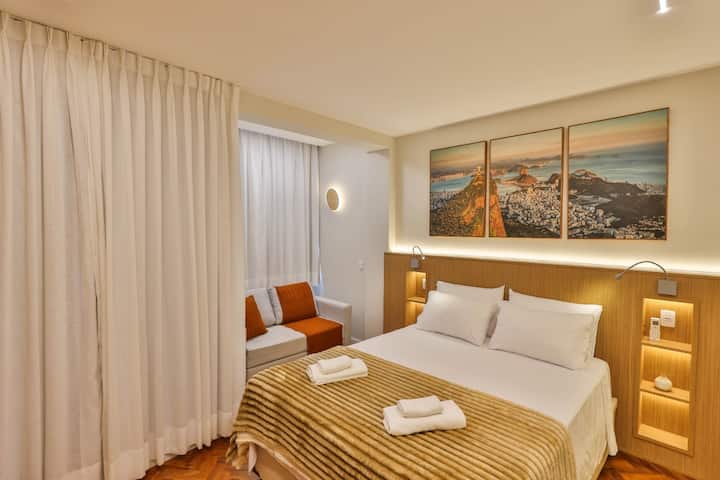 Conforto, Novo Apto 2 Min Praia. 6x S/juros - Copacabana