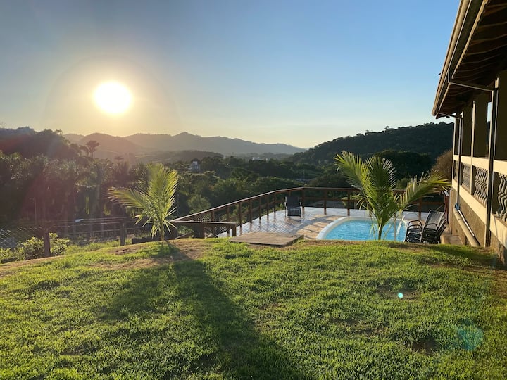 Chácara  Aconchegante C Piscina Climatizada E Deck - Socorro