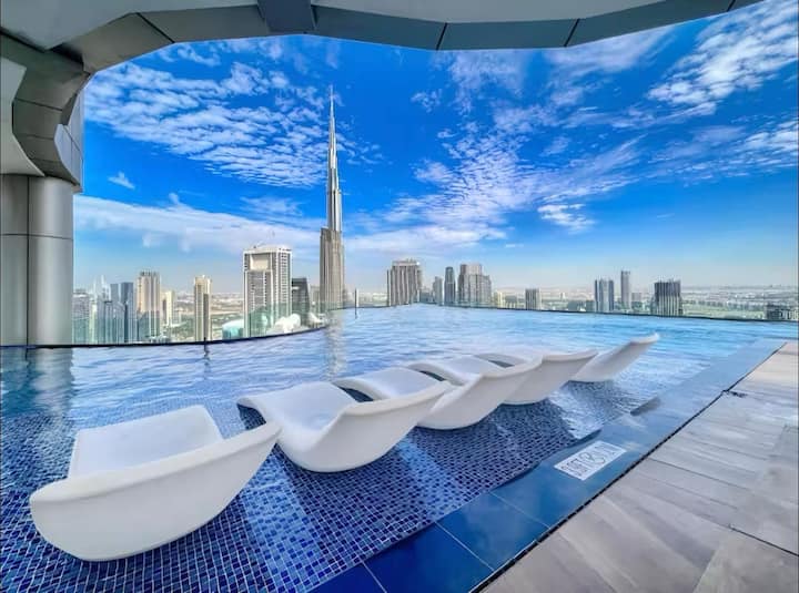 Highest Infinity Pool In Dubai|walk 2 Burj Khalifa - 