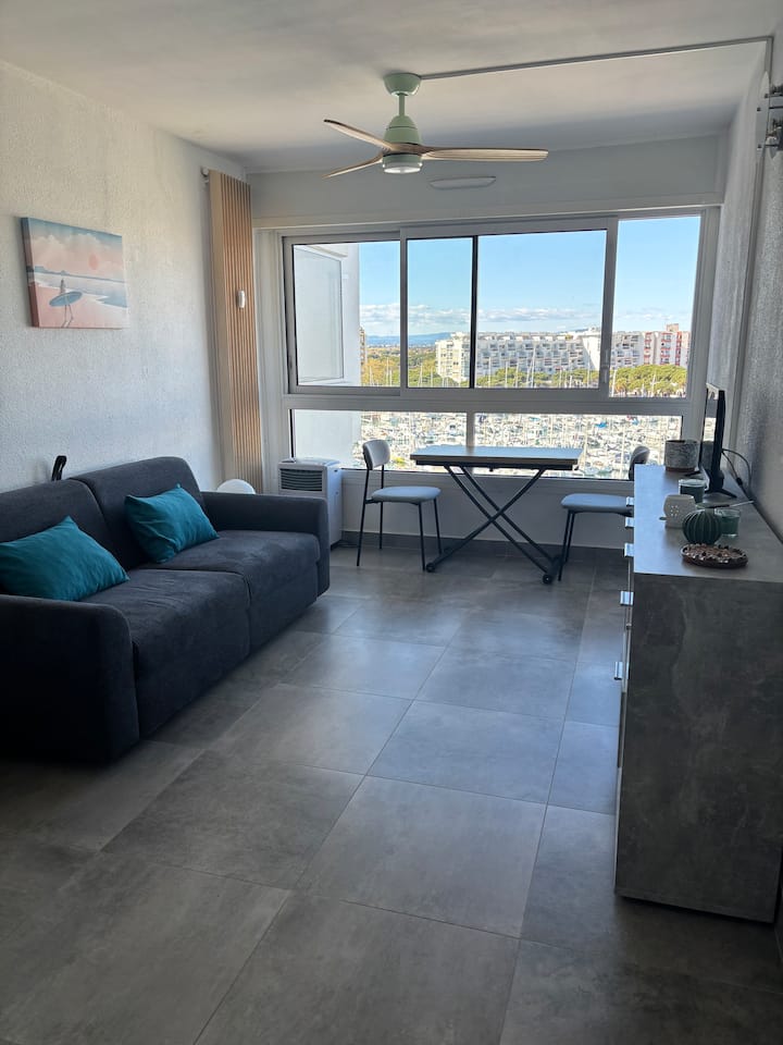 Studio Rénové Vue Port Accès Mer Parking - Mauguio