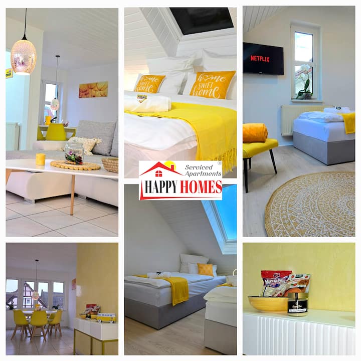 Happy-homes Yellow: Küche | Wlan | Netflix | Wanne - Nidda
