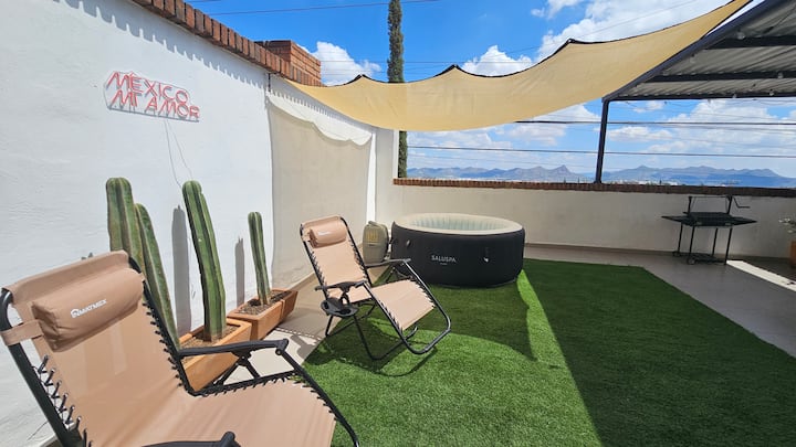 Terraza, Jacuzzi Y Fogata Con Vista Increíble. - Chihuahua