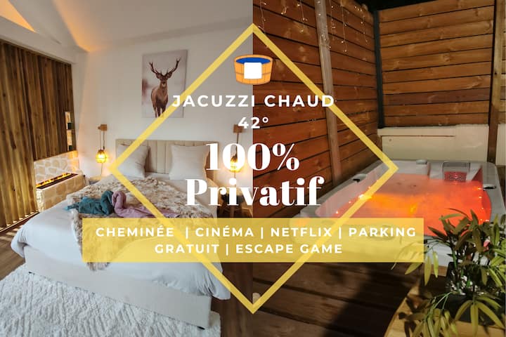 Le Chalet Champenois | Jacuzzi | Cinéma Netflix - Aube