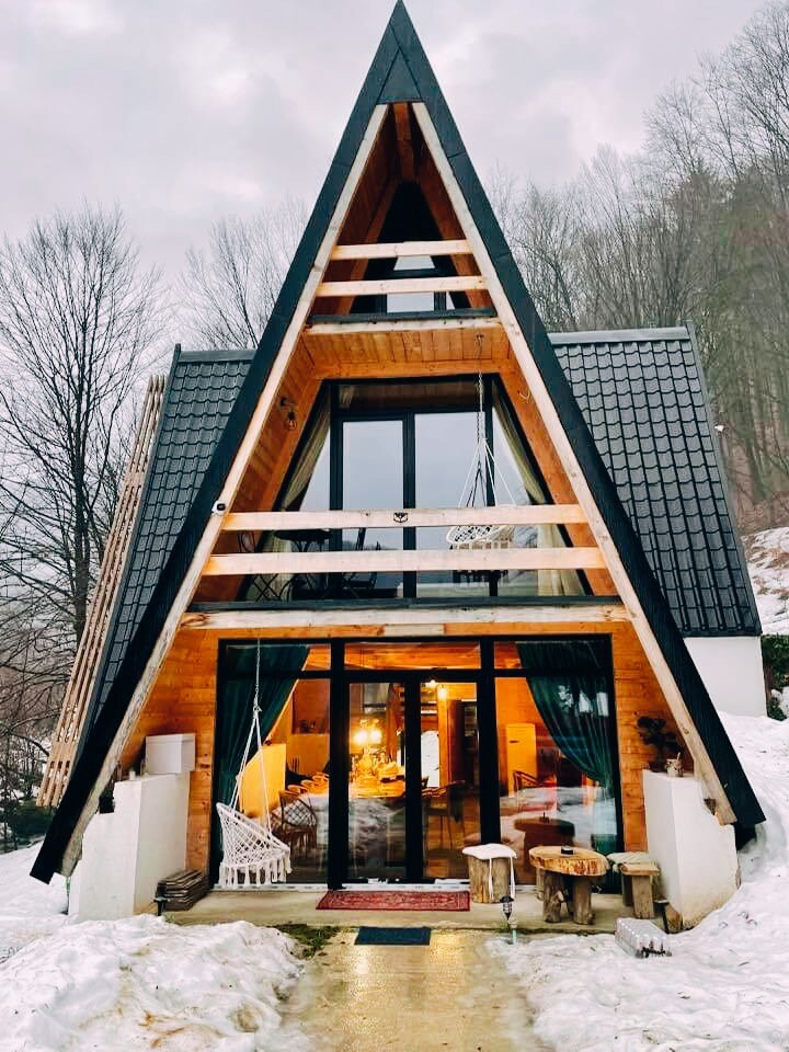 Aframe Blidari Chalet with tub& dream view - Cabins for Rent in Blidari ...