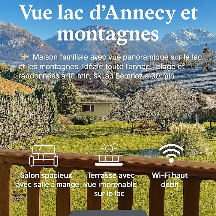 Maison Vintage Cosy|vue Lac D’annecy Et Montagnes - Sévrier