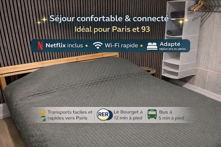 Studio Calme & Fonctionnel – Pro & Courts Séjours - Le Bourget