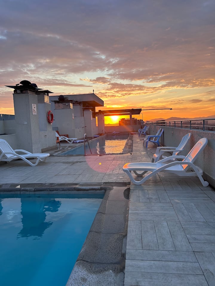 Balcón Amplio Para Disfrutar +Full Equipado - Santiago, Chile