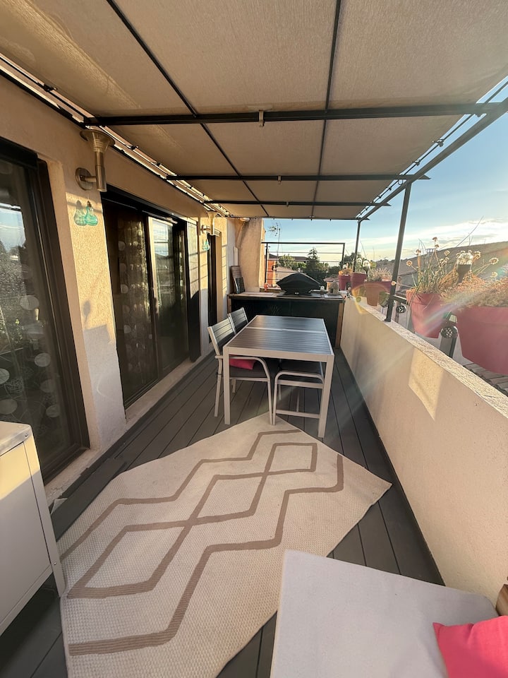 T3 Duplex Coeur D'aix : Parking, Terrasse, Art - Les Milles