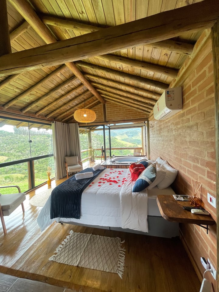 Chalé Vista Nas Montanhas Pôr Do Sol Sf Xavier - Brasil