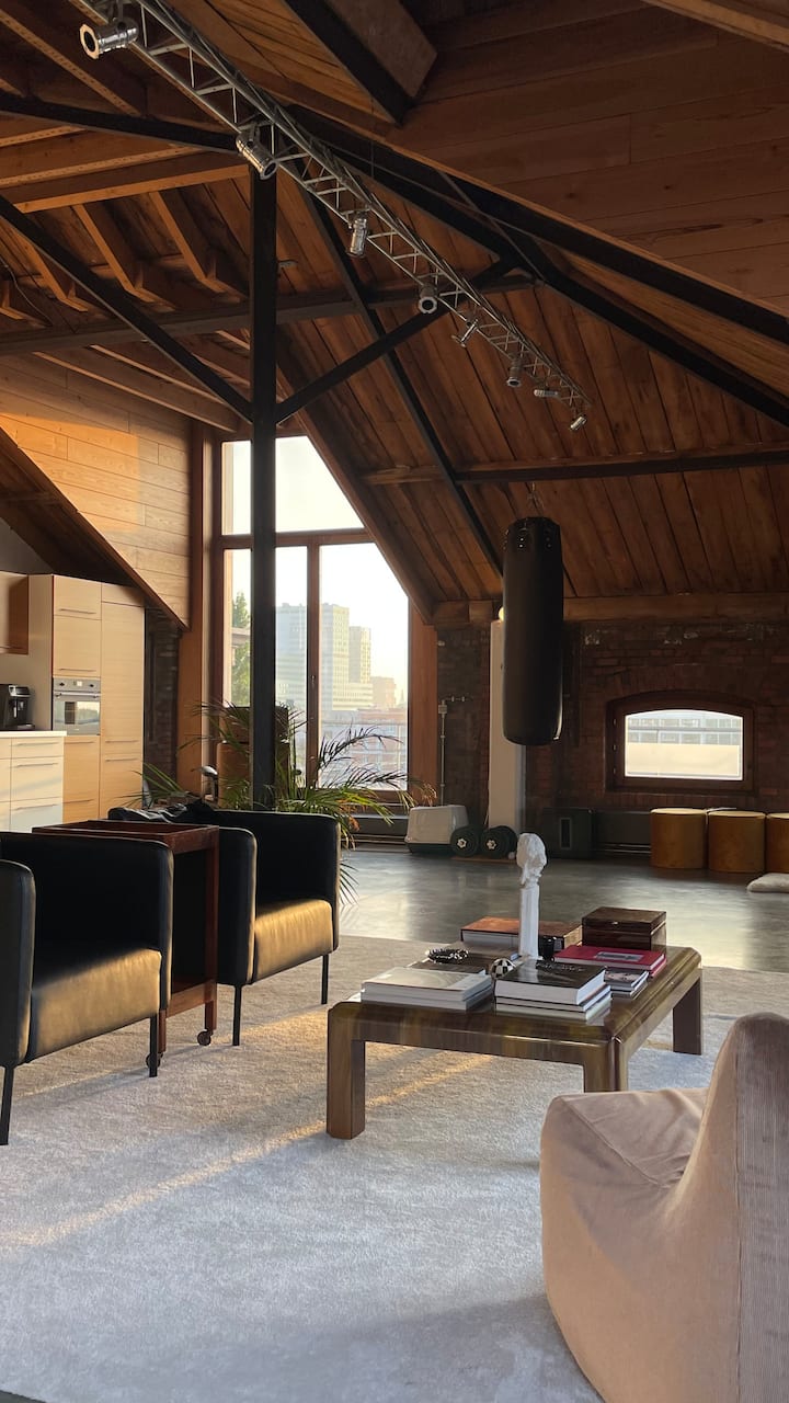 Bright Loft With Sunset Skyline - Antwerpen