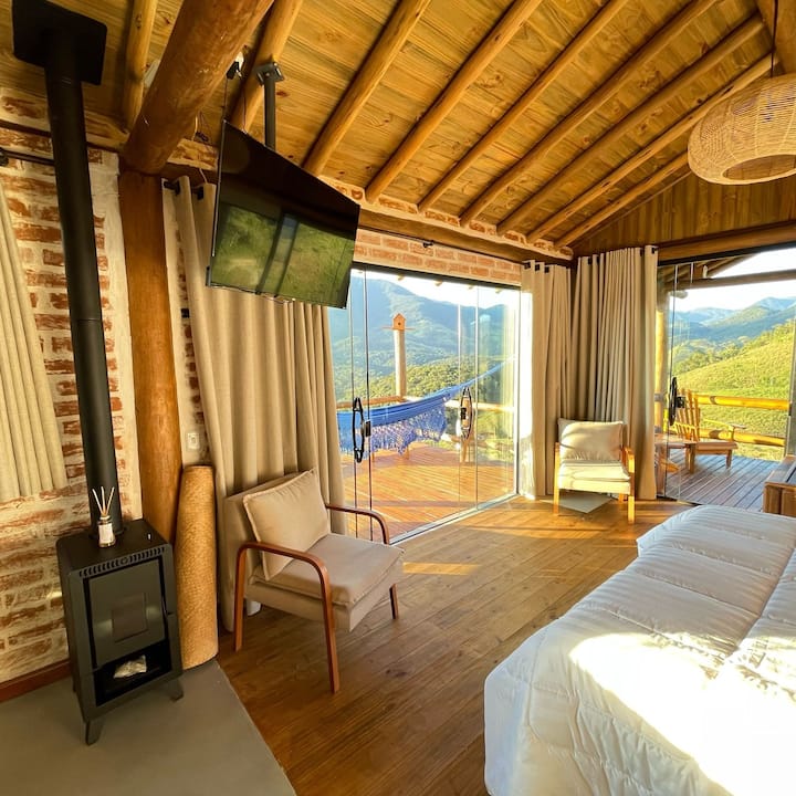 Chalé Romântico C/2 Deck Vista Nascer E Pôr Do Sol - Brazil