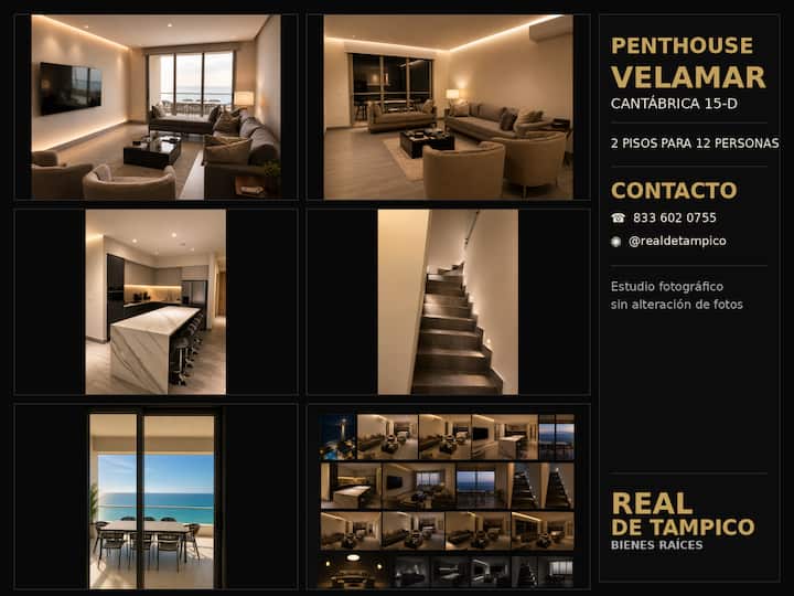 Lujoso Penthouse De 2 Pisos Velamar Oceanfront 15d - Tampico
