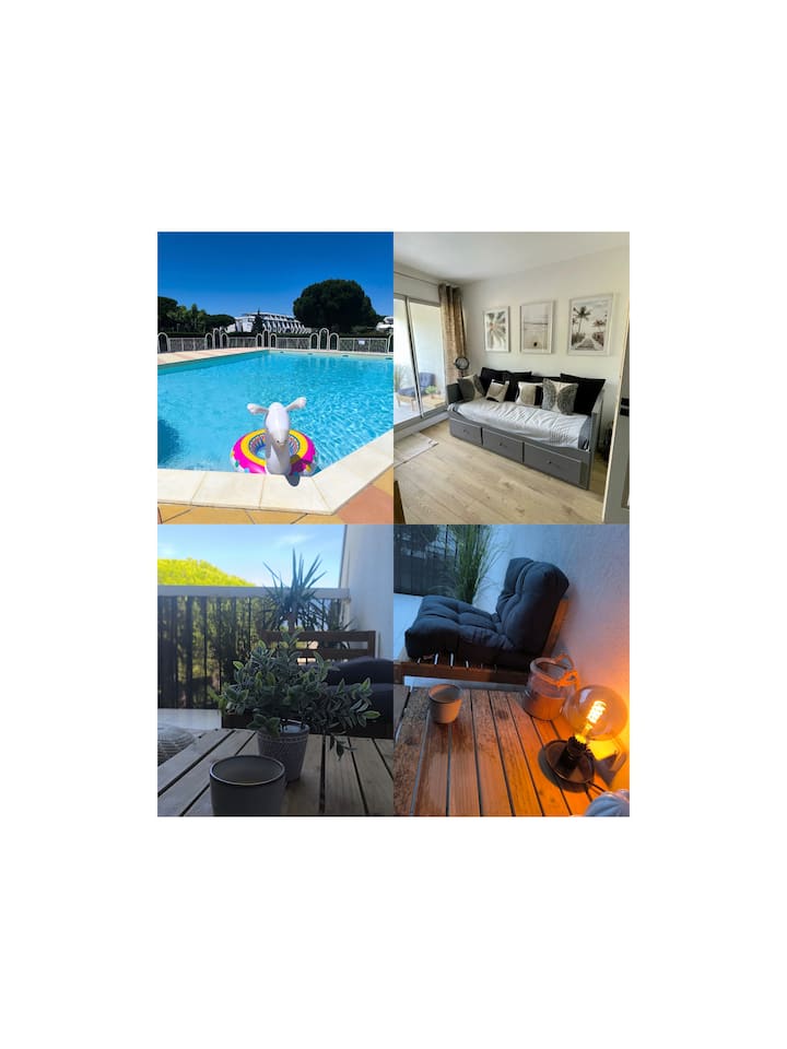 T2 Cabine Piscine Clim Terrasse - La Grande-Motte