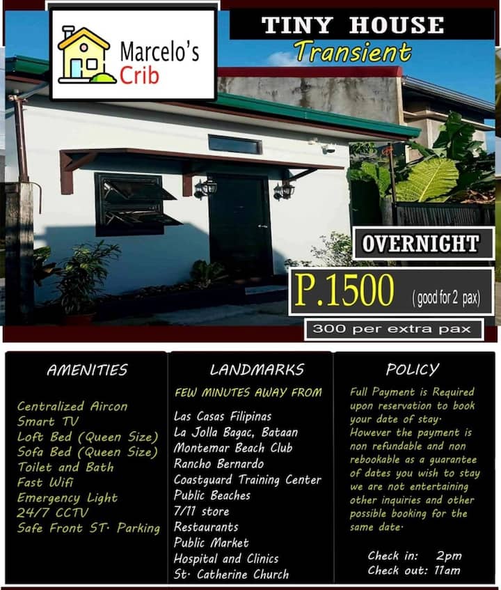 Tiny House
Marcelos Crib
Bagac, Bataan - Bagac