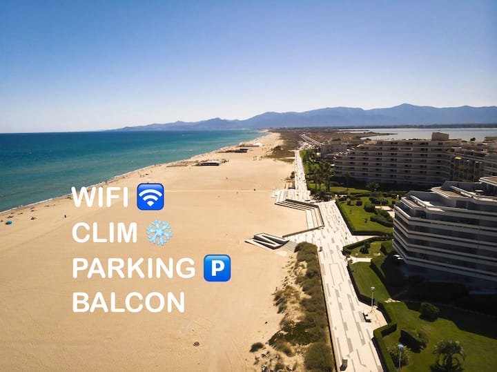 Au Calme-t3-plage à 200m-balcon-parking-wi-fi-clim - Canet-en-Roussillon