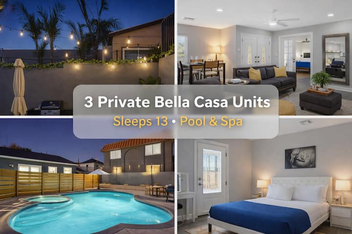 3 Units Near Downtown | Sleeps 13 | Groups Welcome - San Diego, CA