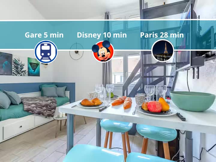 Duplex - Gare 4 Min, Disneyland 10 Min, Parking - Bussy-Saint-Georges
