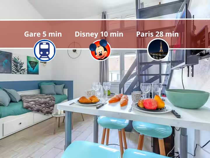 Duplex - Gare 4 Min, Disneyland 10 Min, Parking - Bussy-Saint-Georges