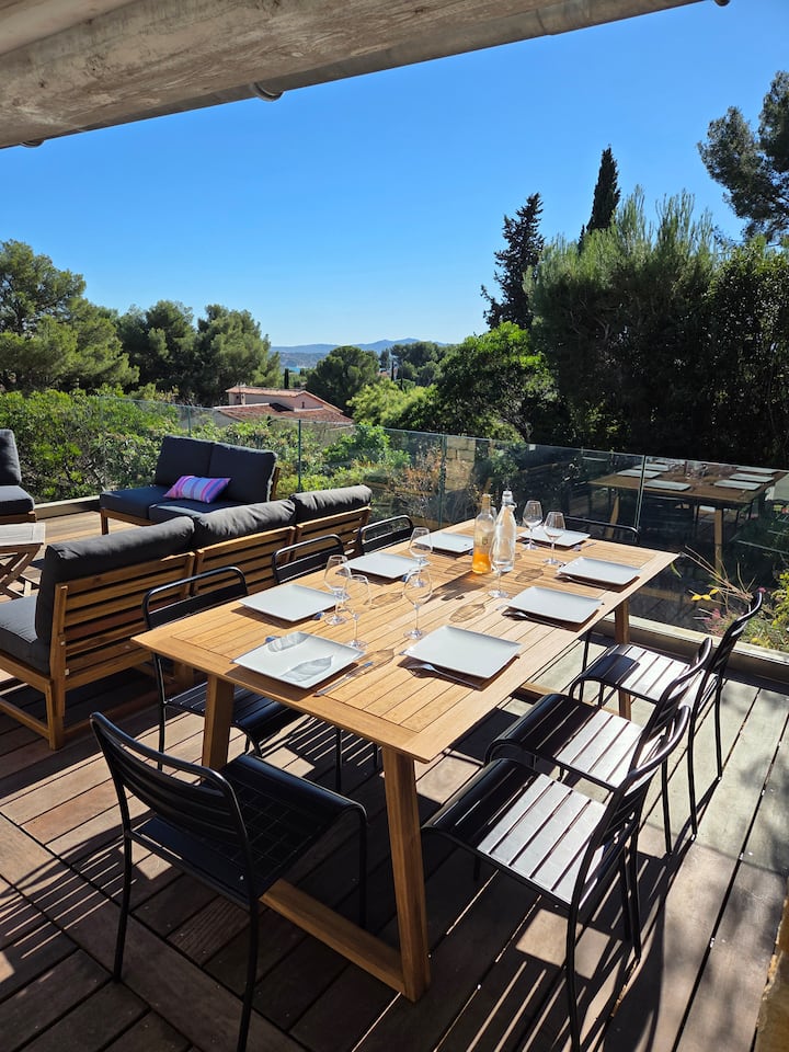 Villa Au Calme Aperçu Mer Et Clim - Proche Plages - Saint-Cyr-sur-Mer