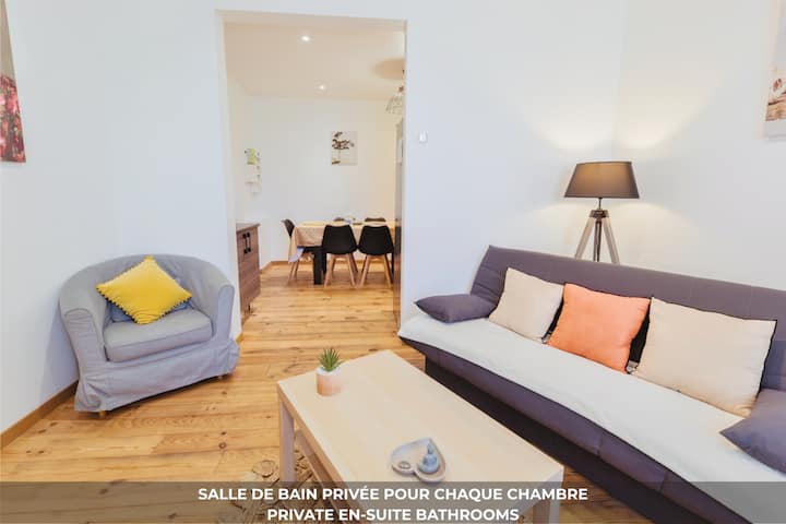 Cœur De Pau - Clim Et Parking - 4 Suites - 4 à 10p - Pau