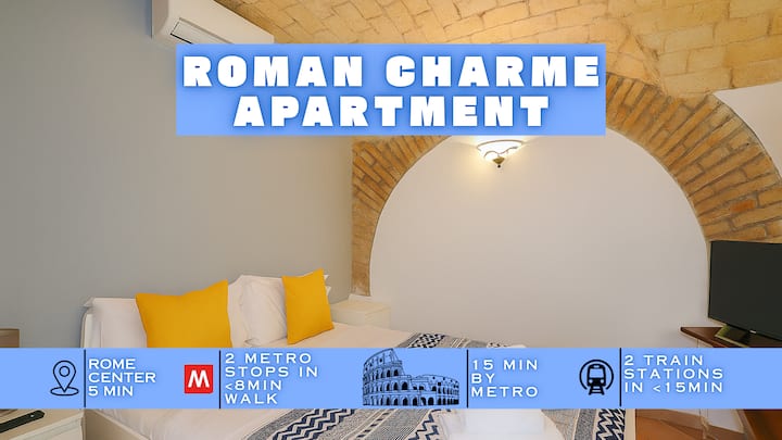 [Centre Rome 10 Min] Charme Romain | Métro + Patio - Roma