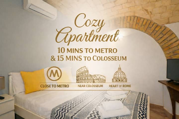 [Centre Rome 10 Min] Charme Romain | Métro + Patio - Rome