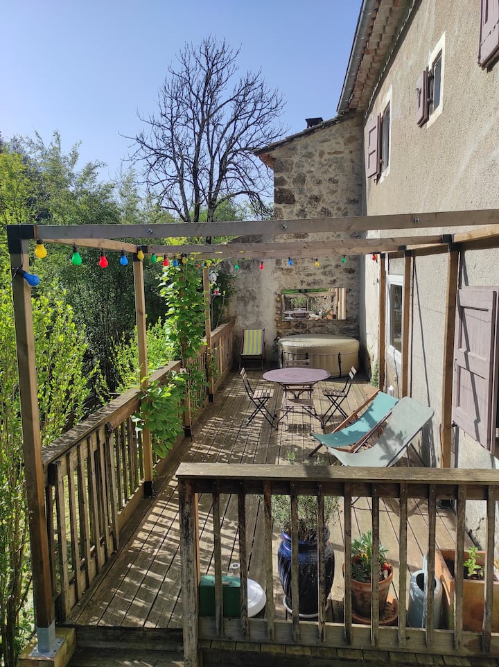 Maison Cévenole Avec Terrasse, Jardin Et Jacuzzi - Anduze