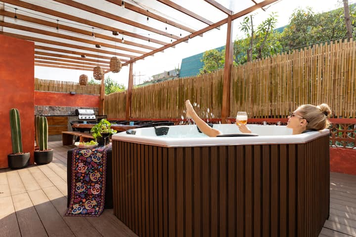 Condesa House For 16, Rooftop Hot Tub And Ac - Mexico State