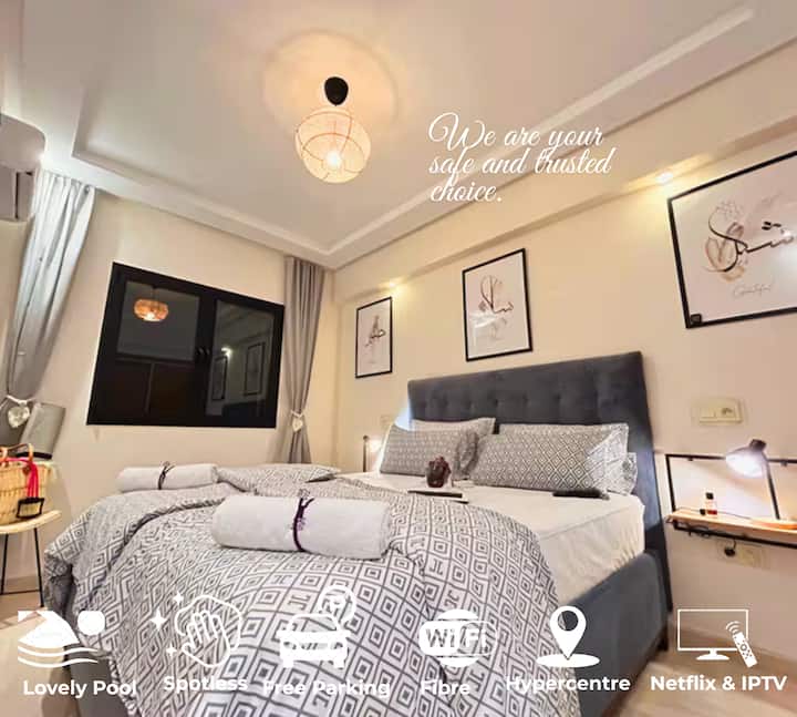 New[hypercentre, Deluxe, Pool, Fiber-wifi 100gb] - Marrakech