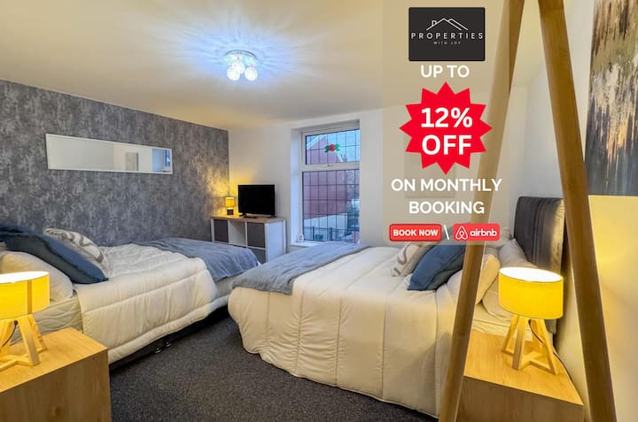 10%off|weekly|contractors|garden|parking|sleeps7 - Oldham