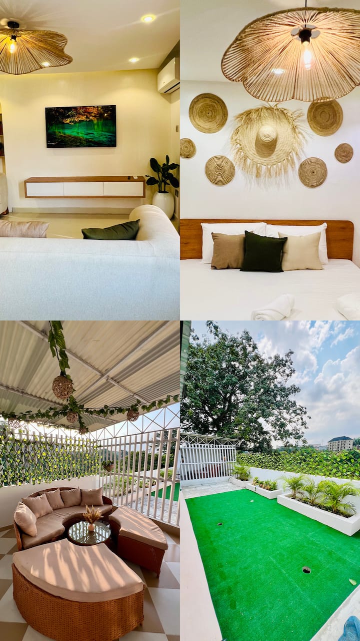 Modern Scandinavian Inspired 1-bed |Mini Golf Area - Lagos