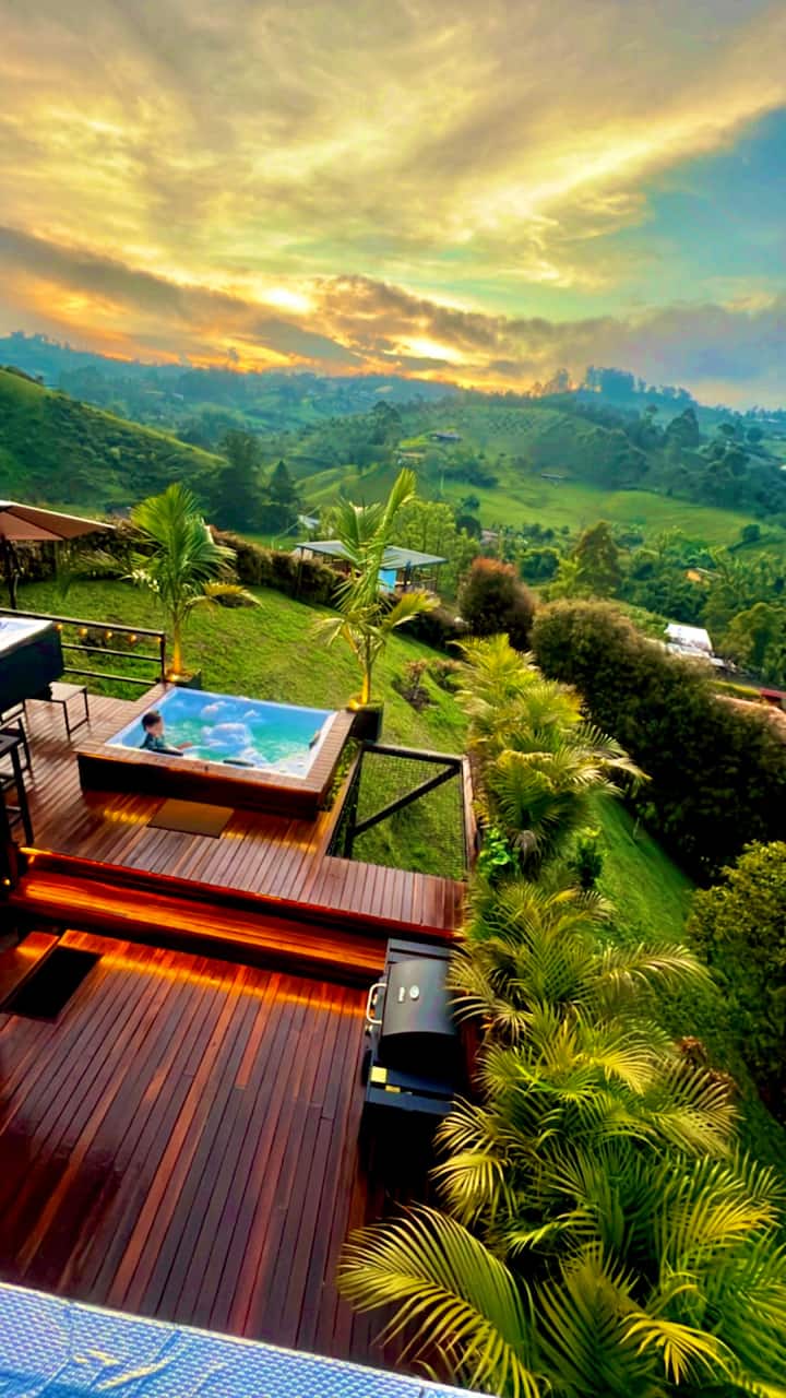 Cabaña Sun Palm: Naturaleza Y Confort En El Peñol! - Marinilla