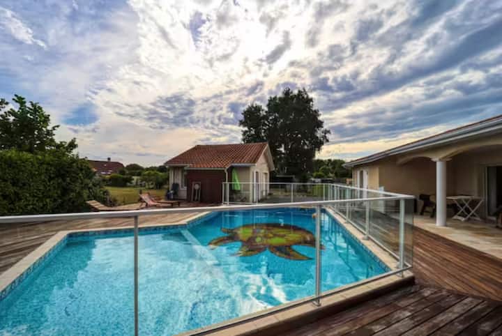 Villa Des Oliviers Avec Piscine - Biscarrosse