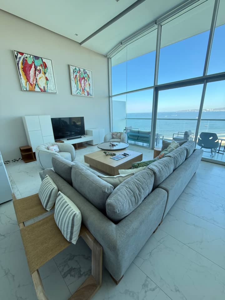 Hermoso Penthouse 5 Recámaras 6 Camas A Pie Playa - Nuevo Vallarta